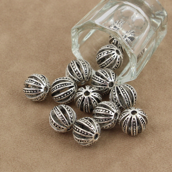 Metalowa ażurowa kula ciemne srebro 12mm | ELEMENTY METALOWE \ Ozdobne | Tytuł sklepu zmienisz w ...