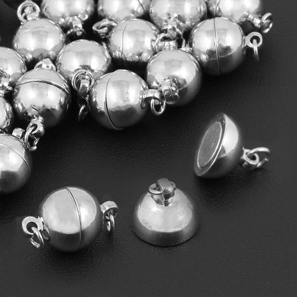Zapięcie magnetyczne kula srebrna 10mm | ELEMENTY METALOWE \ Zapięcia | Tytuł sklepu zmienisz w ...