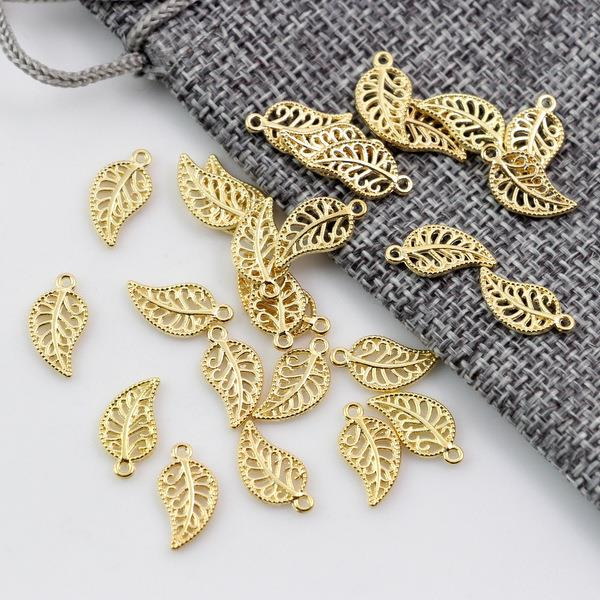 Zawieszka ażurowy listek złoty 14x8mm | ELEMENTY METALOWE \ Zawieszki ...